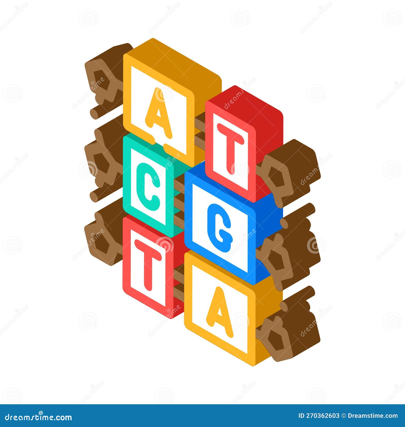 Gene Molecular Structure Isometric Icon Vector Illustration Stock ...