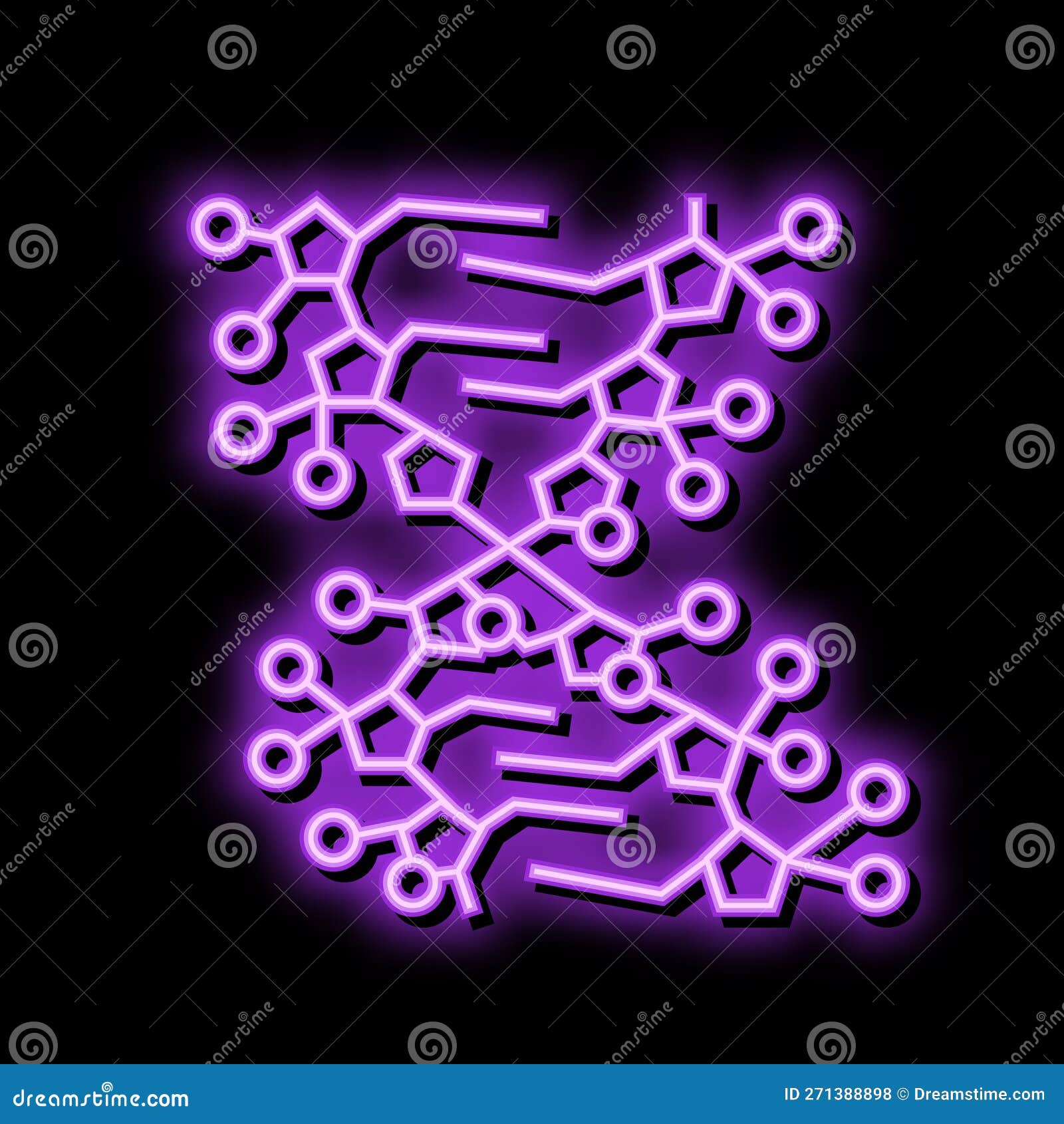 DNA Structure In Neon Colors. Concept: Science Of Genomics And Genetics ...