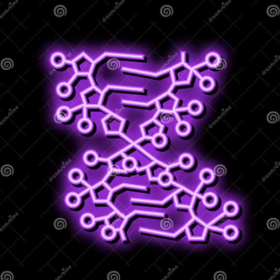 Gene Molecular Structure Neon Glow Icon Illustration Stock Vector ...