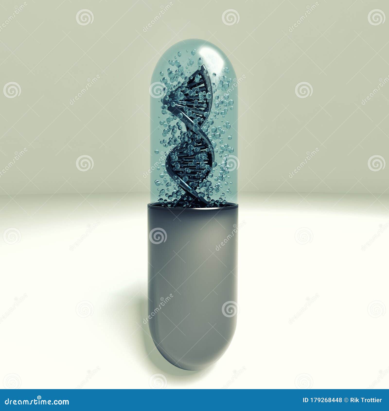 Gene Therapy Abstract with DNA in Pill for M Stock Illustration ...