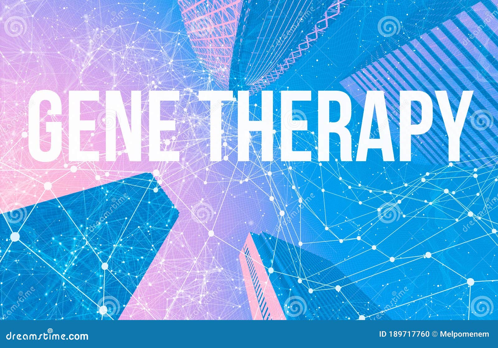 Gene Therapy Theme with Abstract Patterns and Skyscrapers Stock Photo ...