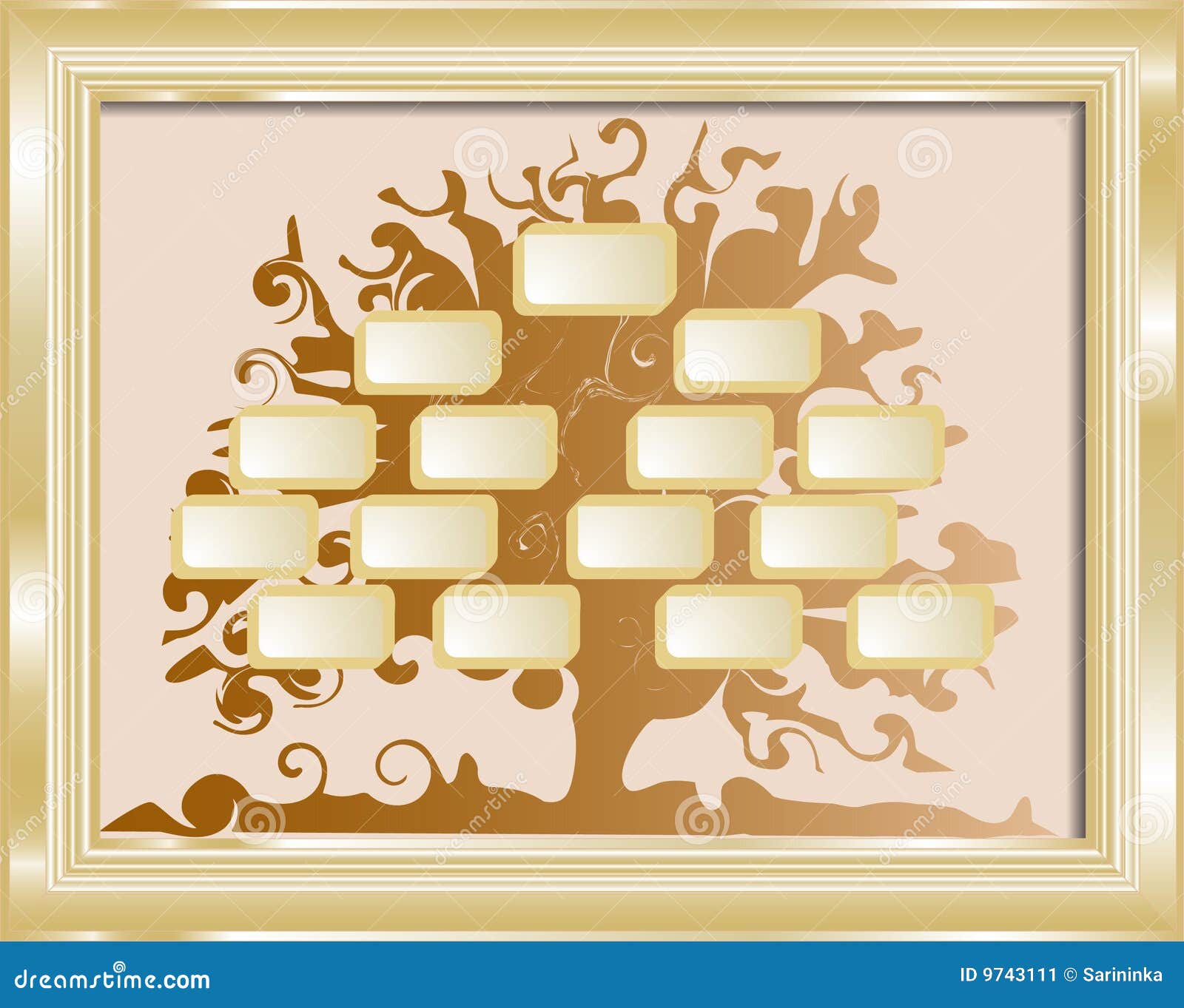Genealogical Tree Template Vector. Family History Tree With Default ...