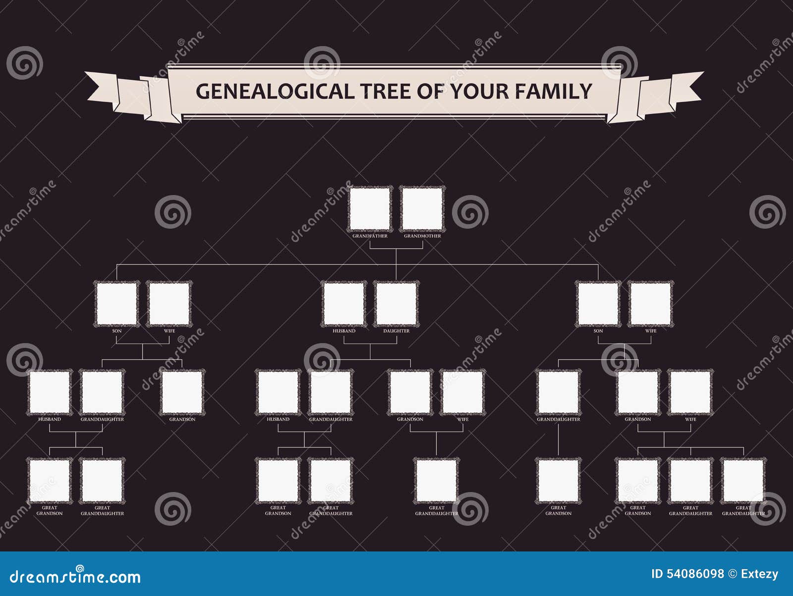 Genealogical Tree of Your Family. Calligraphic Stock Vector ...