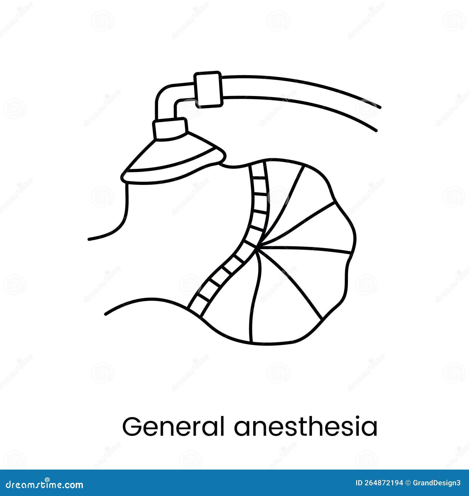 General Anesthesia Line Icon in Vector. Stock Vector - Illustration of ...