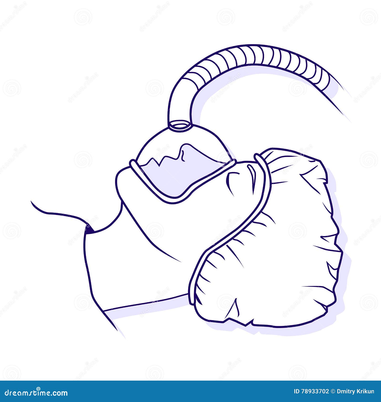 General Anesthesia. Vector Outline Illustration Stock Illustration ...