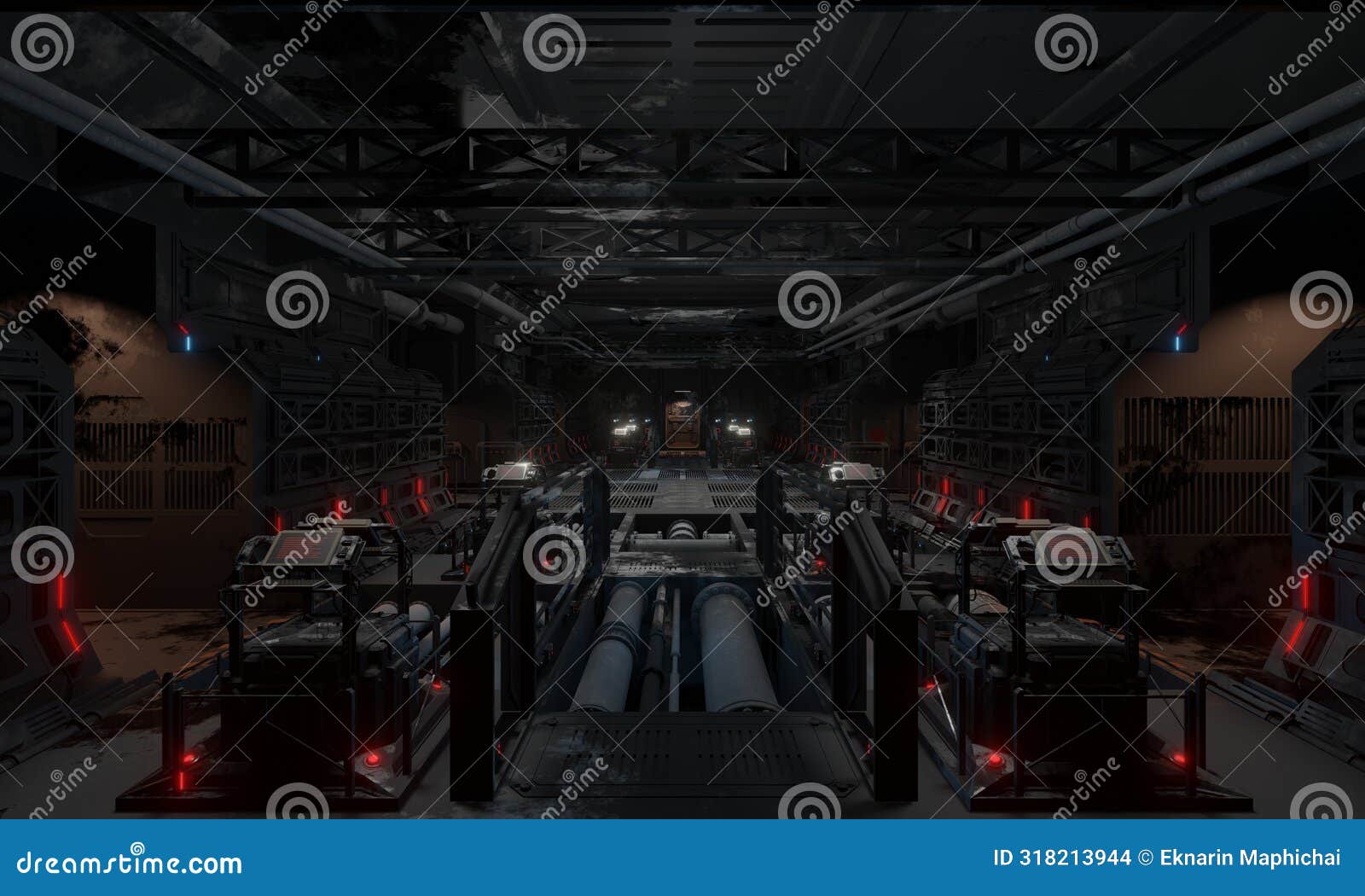 General Base of Operations an Abandoned Interior with Corridor in ...