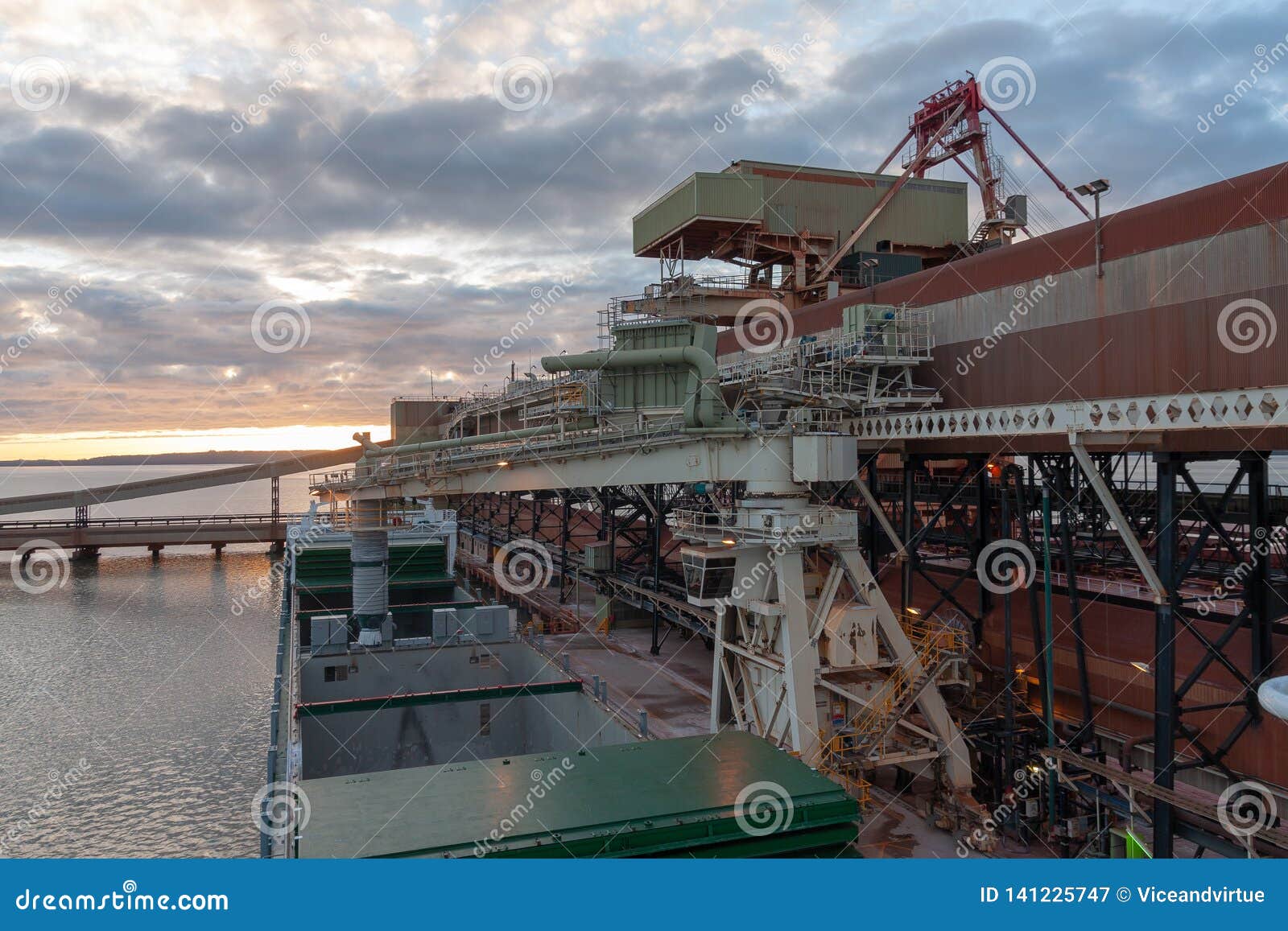 General Cargo Ship at Grain Terminal before Loading Operations Stock ...
