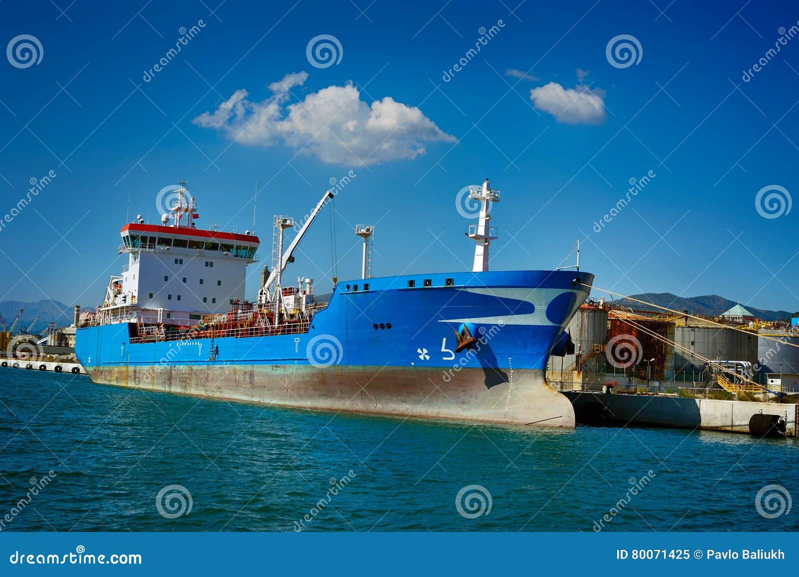 General Cargo Ship in Sea Port Stock Image - Image of industrial ...
