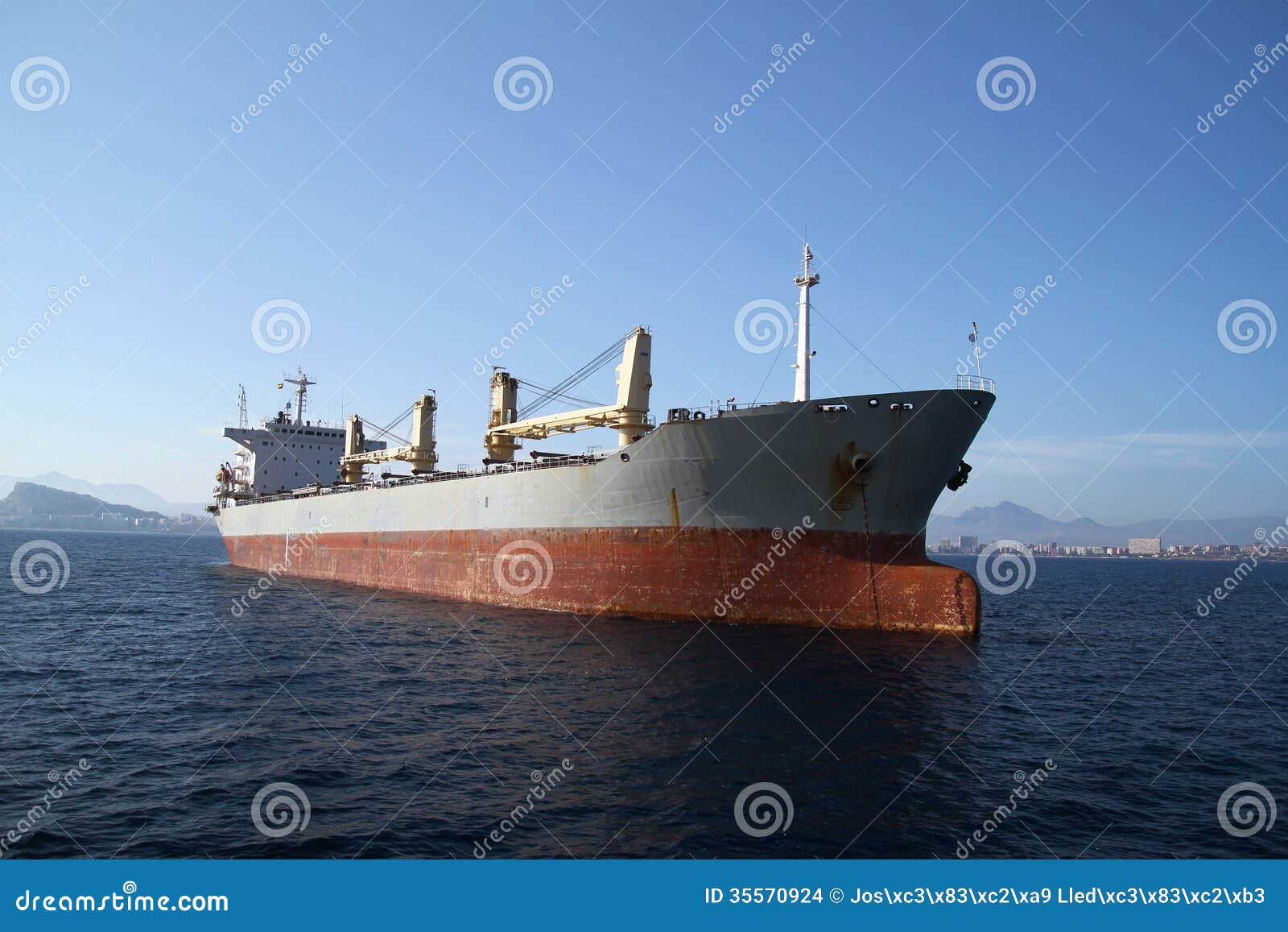 General Cargo Vessel: Forward Zon Stock Photo - Image of anchored ...