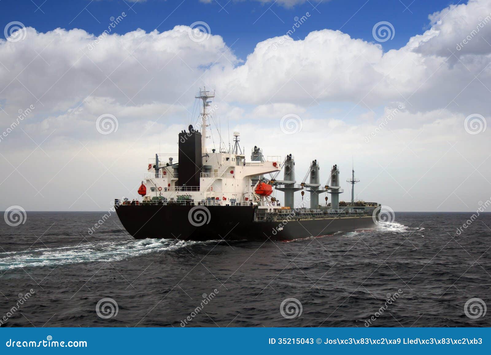 General Cargo Ship At Grain Terminal Before Loading Operations Royalty ...