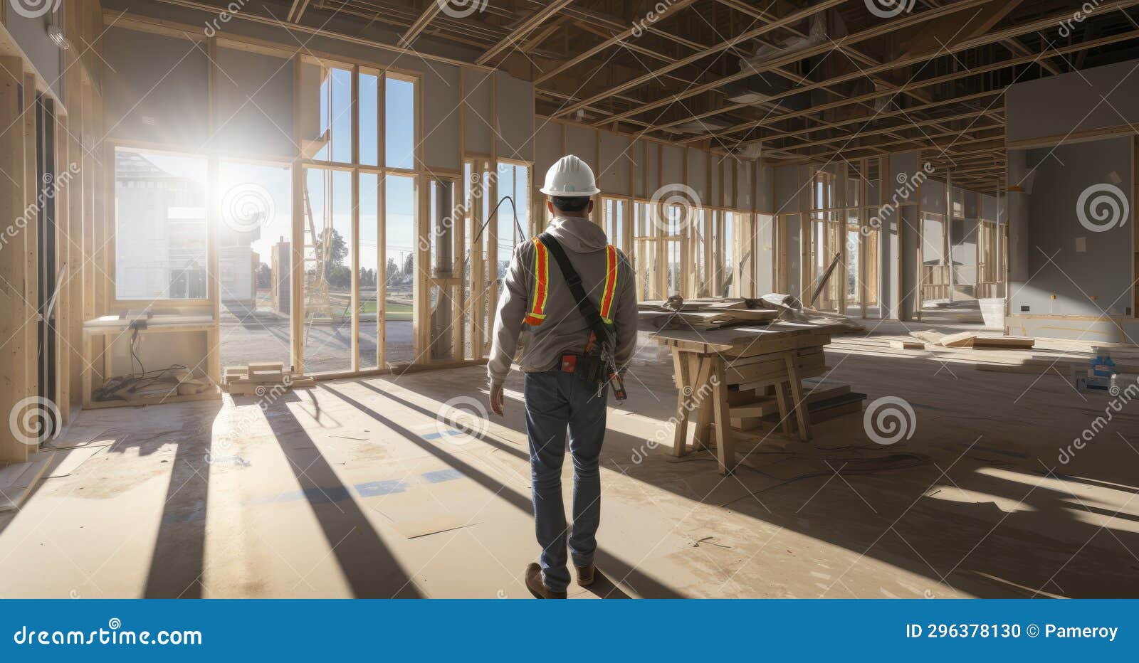 A General Contractor at Work in Modern Architecture. Generative AI ...