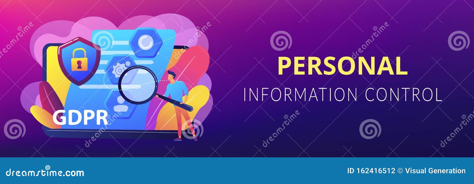 General Data Protection Regulation Concept Banner Header. Stock Vector ...