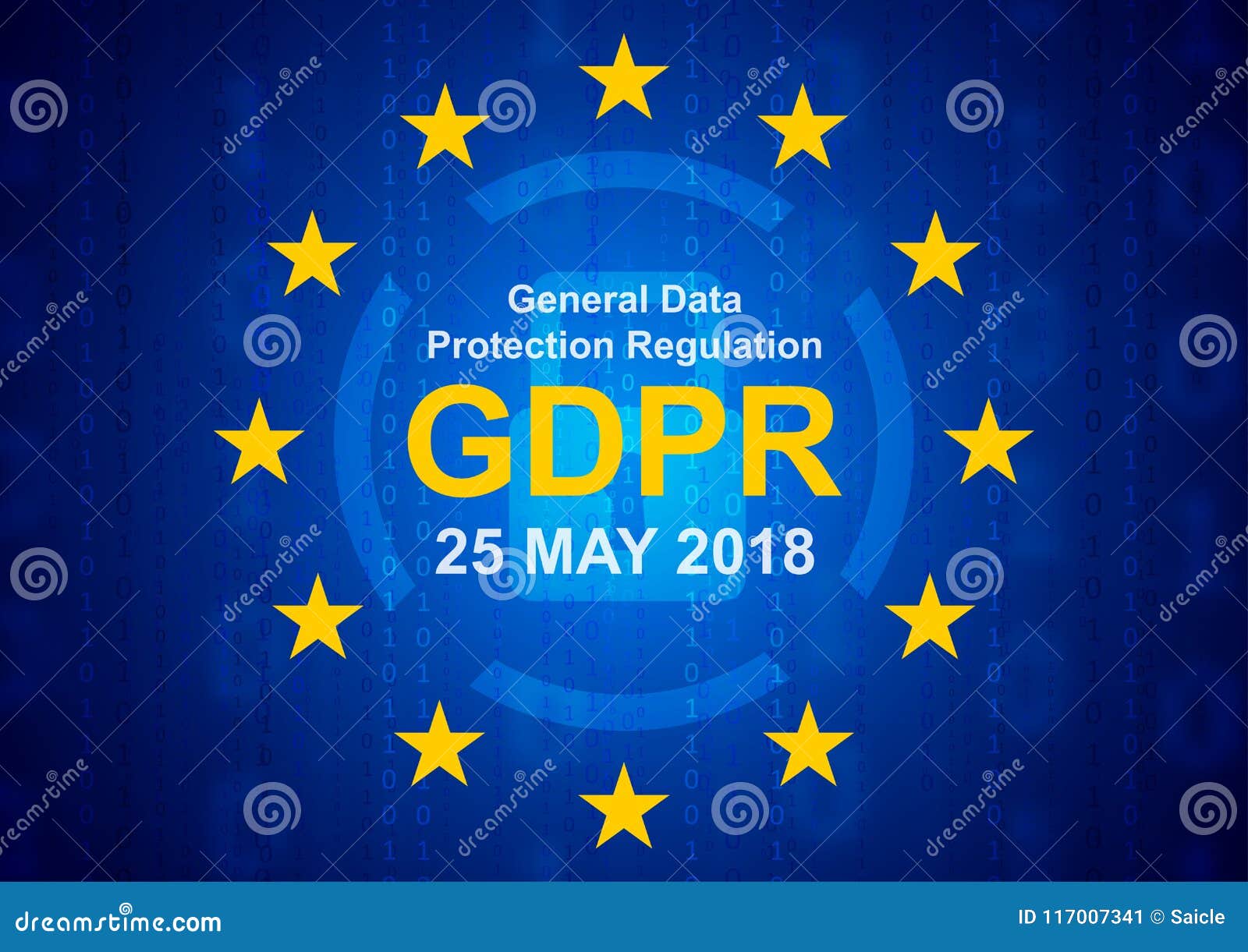 General Data Protection Regulation - GDPR Background Stock Vector ...