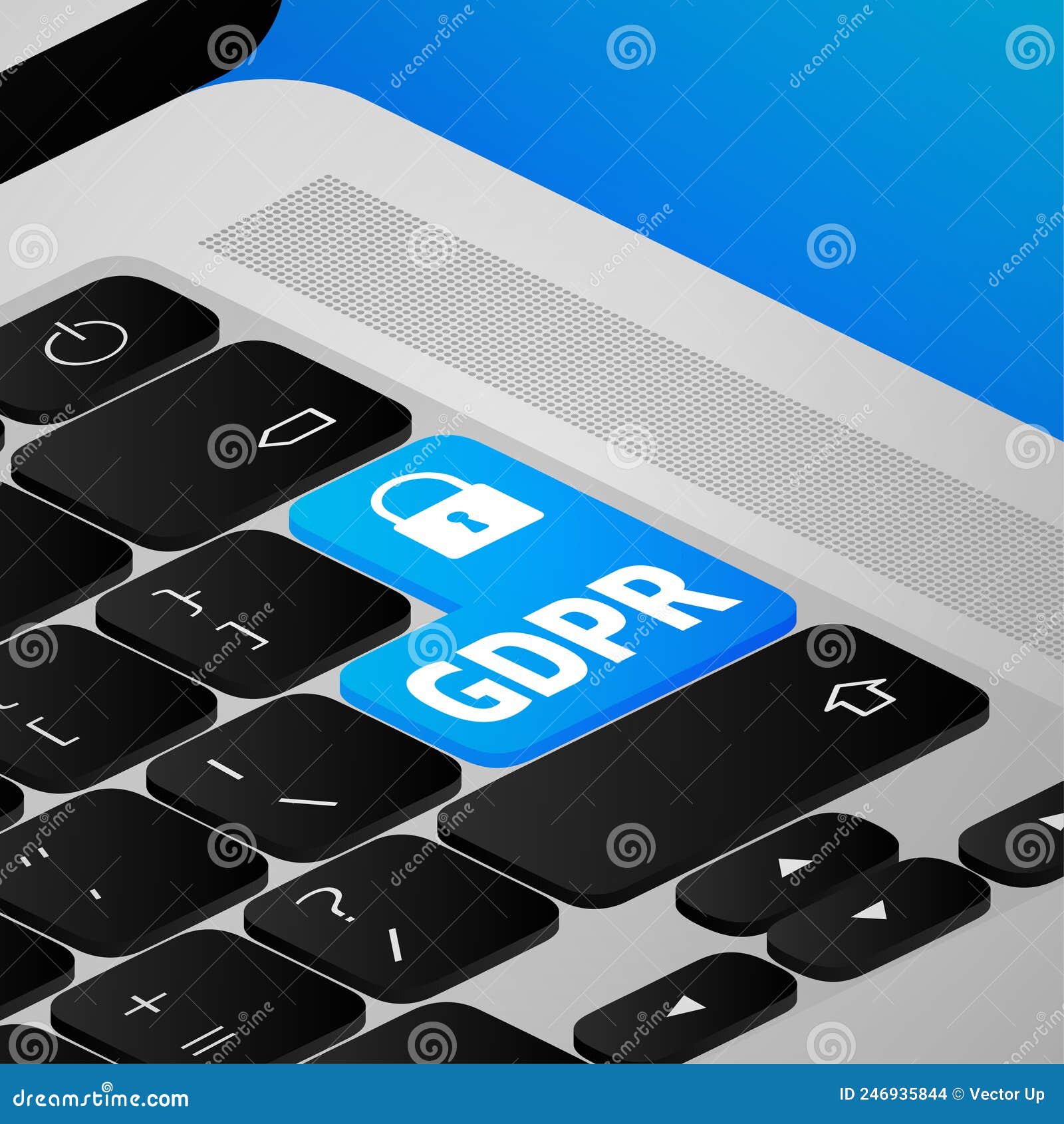 General Data Protection Regulation GDPR Blue Button. Vector ...