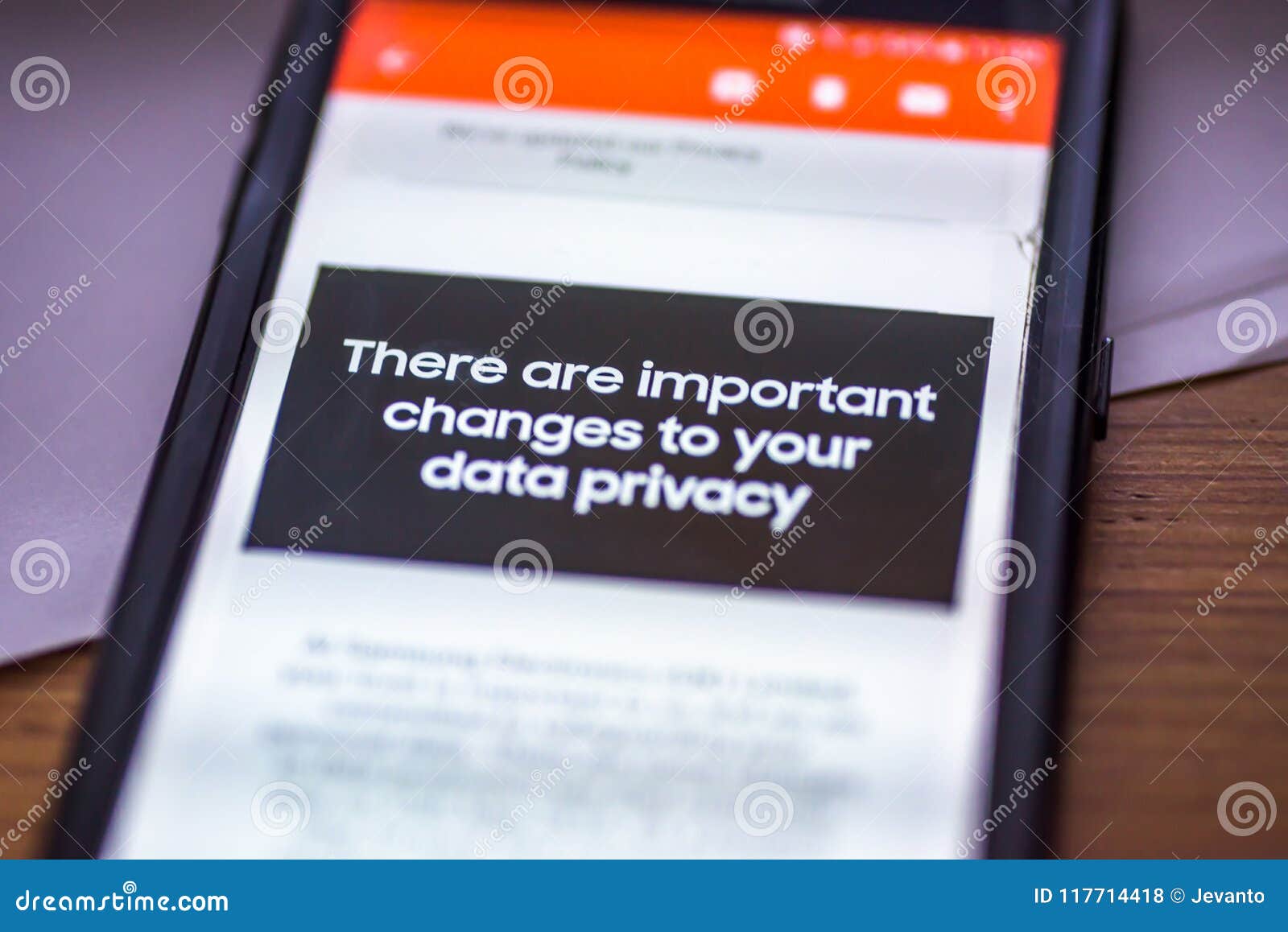 General Data Protection Regulation - GDPR - Closeup Smartphone Message ...