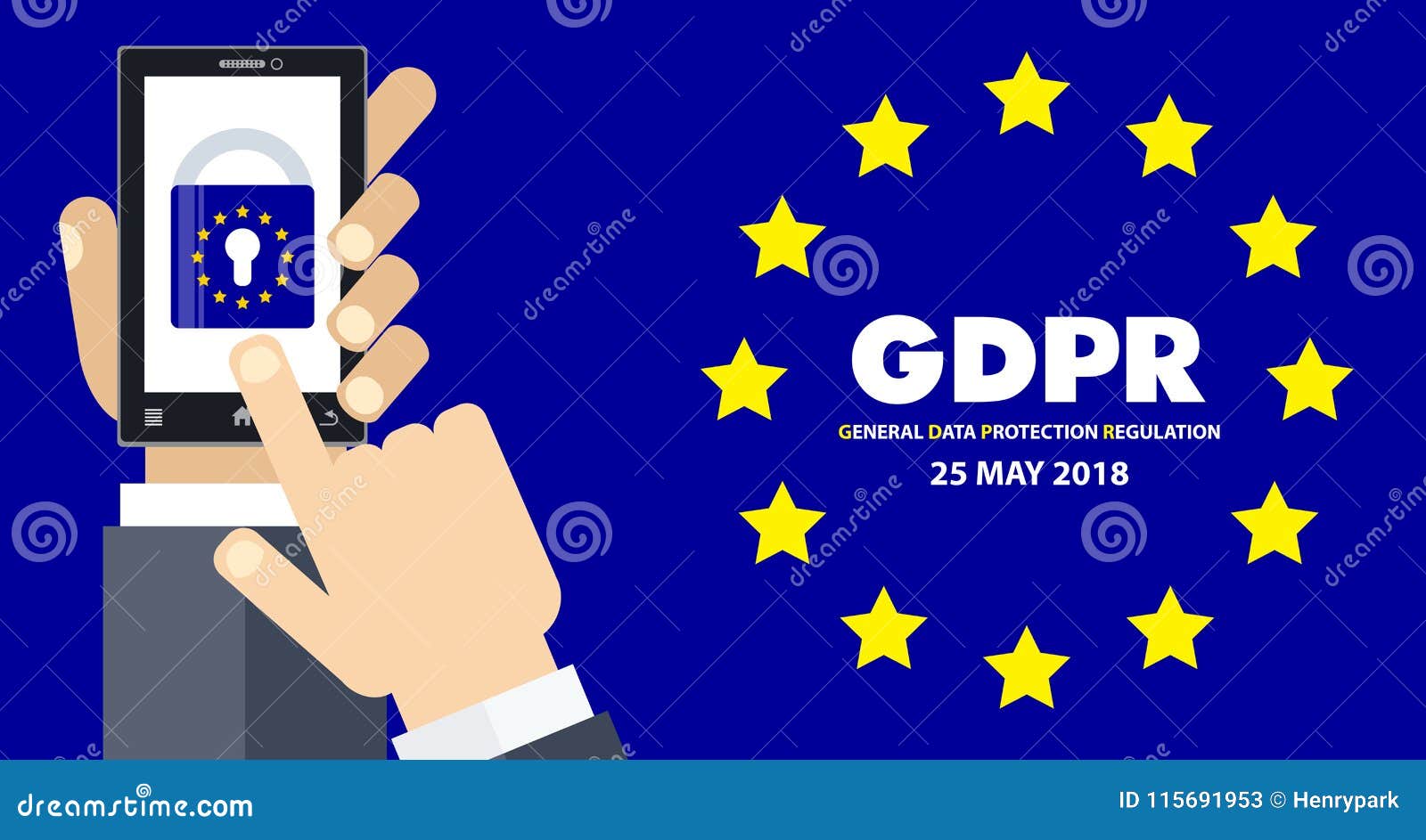 General Data Protection Regulation Gdpr Concept Illustration 25 May
