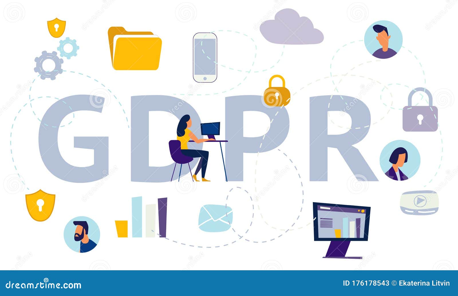General Data Protection Regulation GDPR Stock Vector - Illustration of ...
