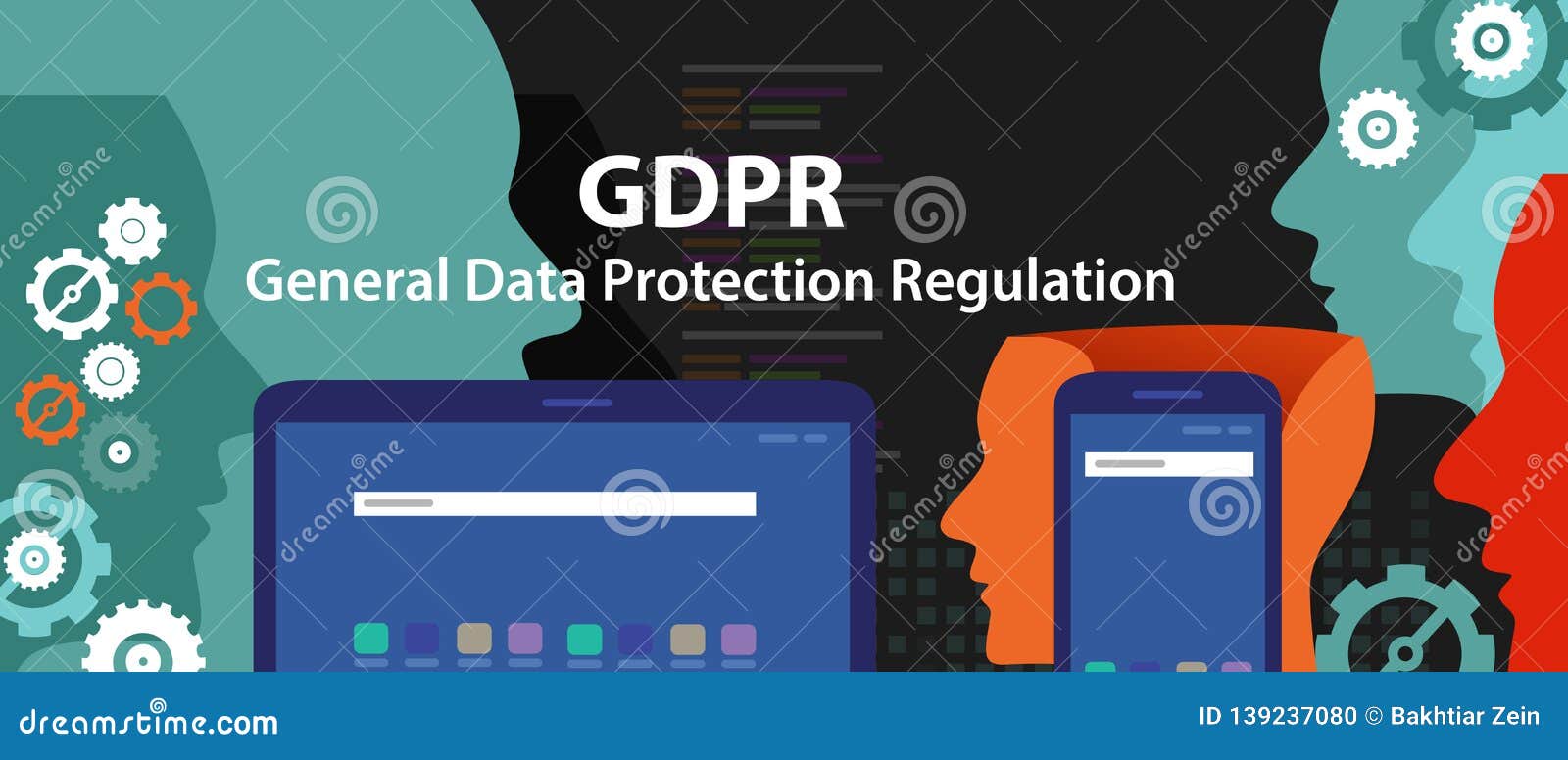General Data Protection Regulation GDPR Concept Illustration Stock ...