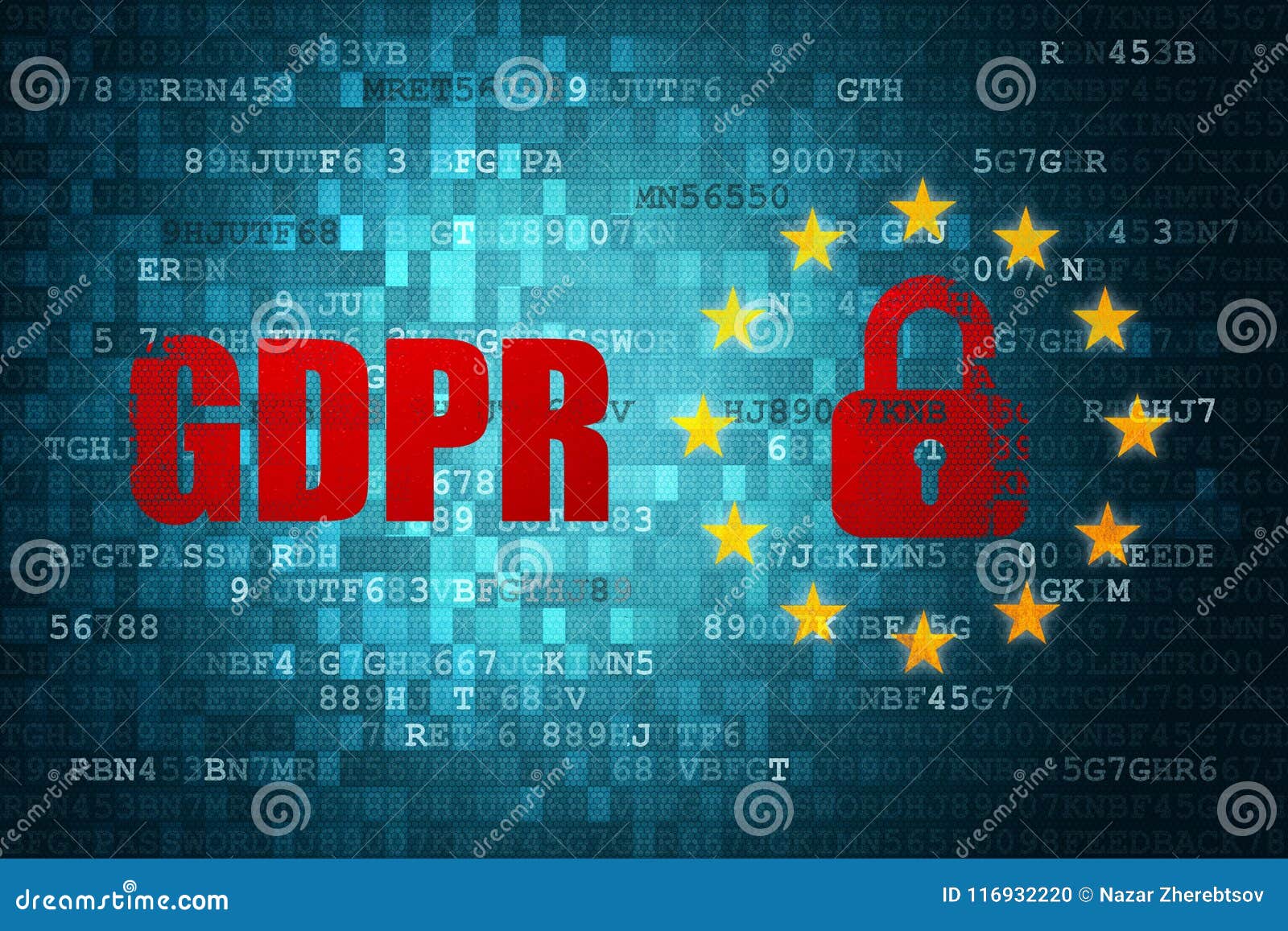 GDPR - European Union Data Protection Act. Modern Banner With EU Flag ...