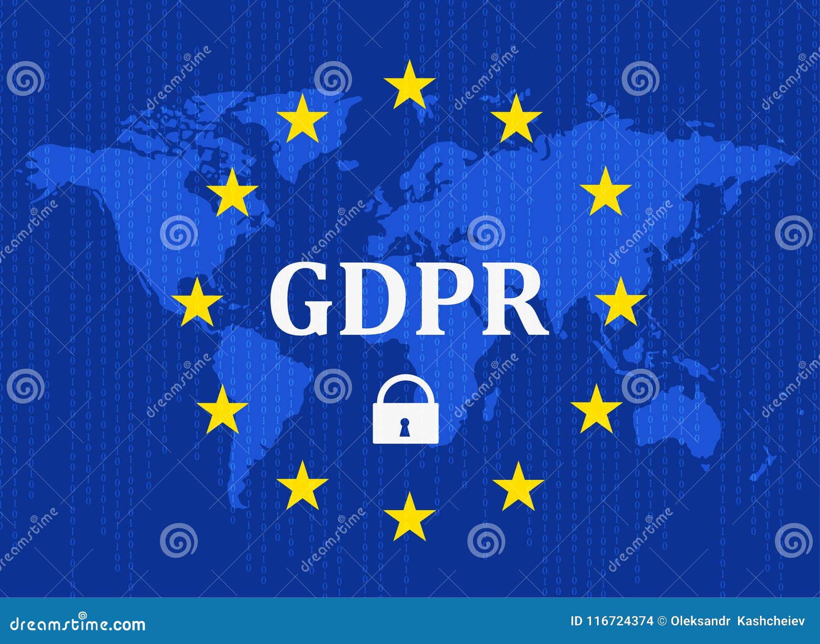 General Data Protection Regulation (GDPR) with Padlock Against the ...