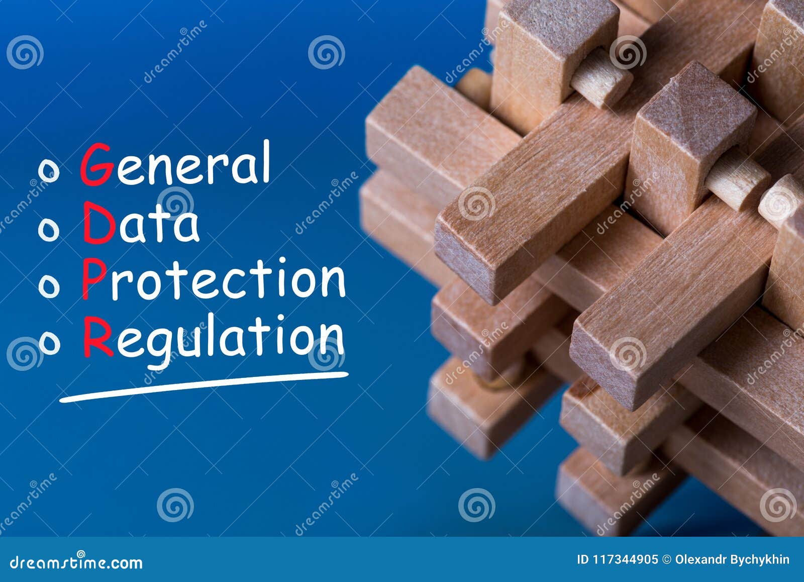 General Data Protection Regulation GDPR - Text on Blue Background with ...