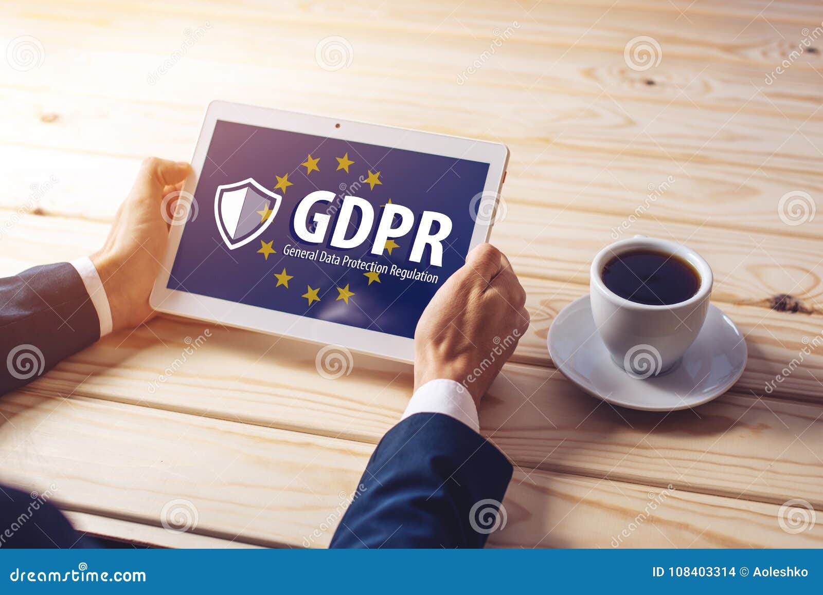 General Data Protection Regulation GDPR . the Text with the EU Flag ...
