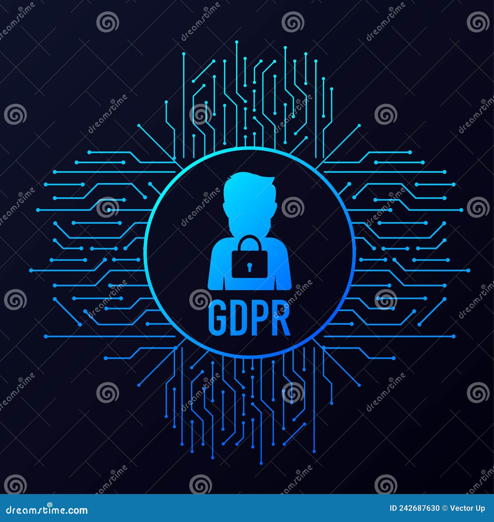 General Data Protection Regulation GDPR Vector Illustration Stock ...