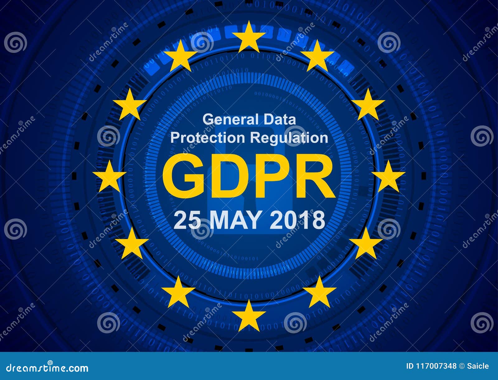 General Data Protection Regulation - GDPR Background Stock Vector ...