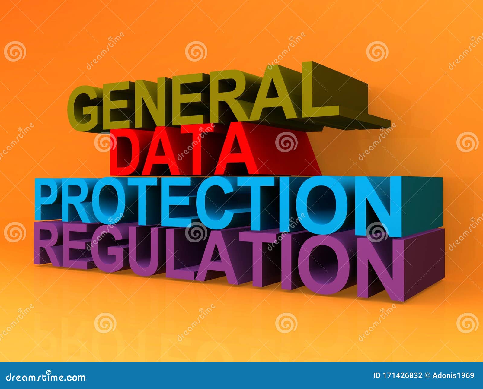 General Data Protection Regulation on Orange Stock Illustration ...