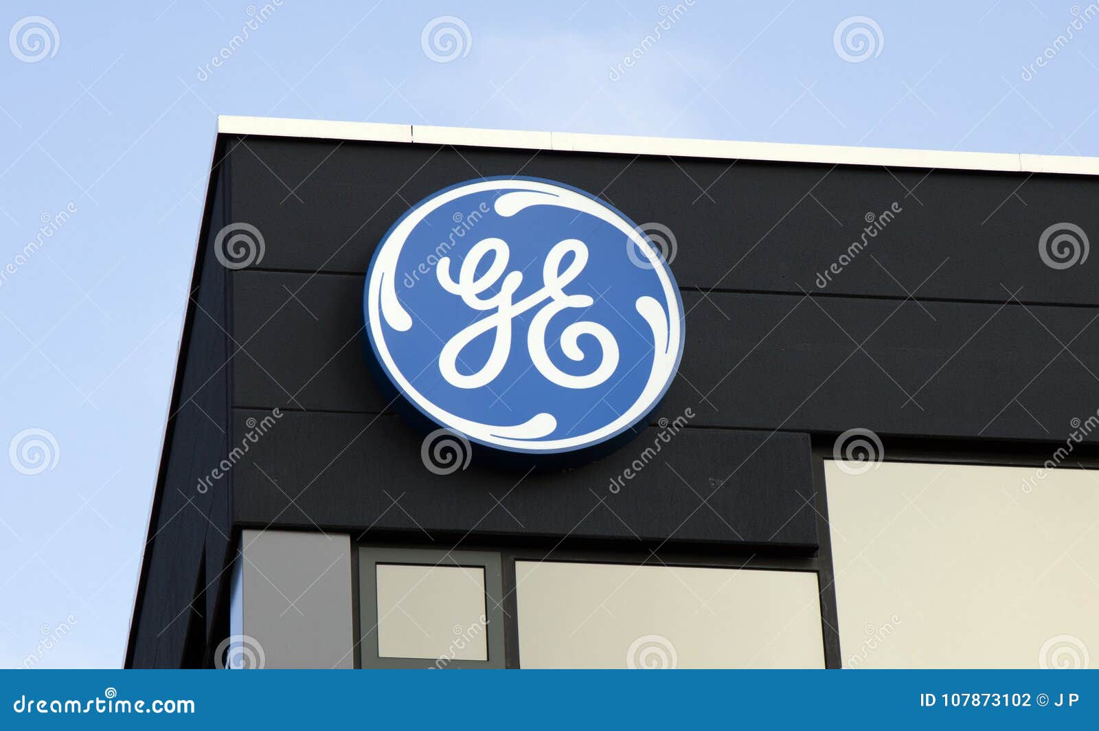 General Electic Sign on a Building Editorial Photography - Image of ...