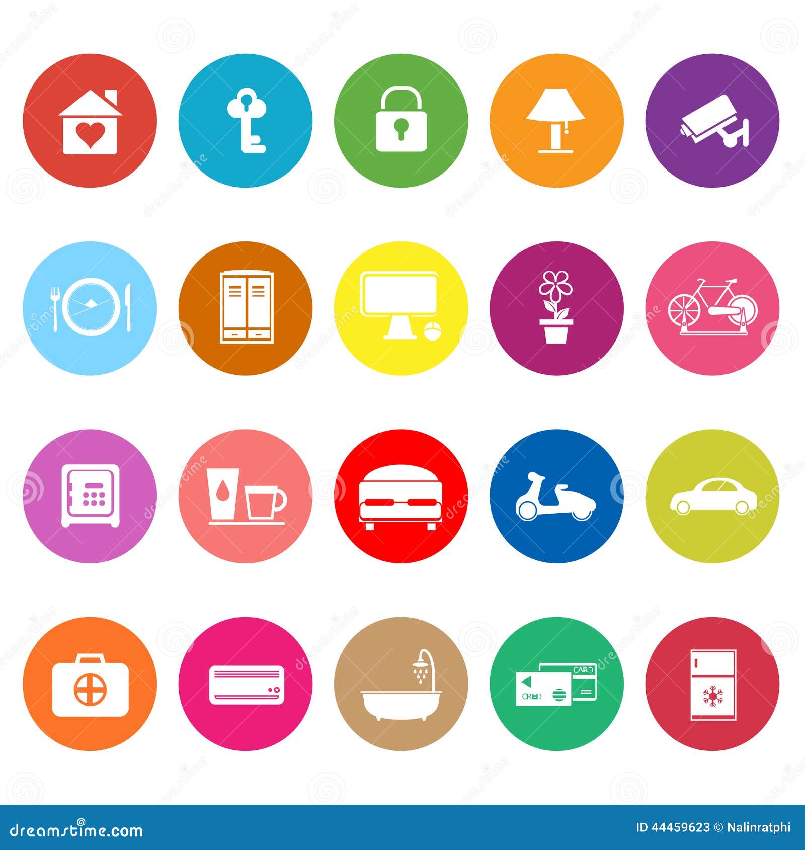 General Home Stay Icons With Reflect On Black Background Vector ...
