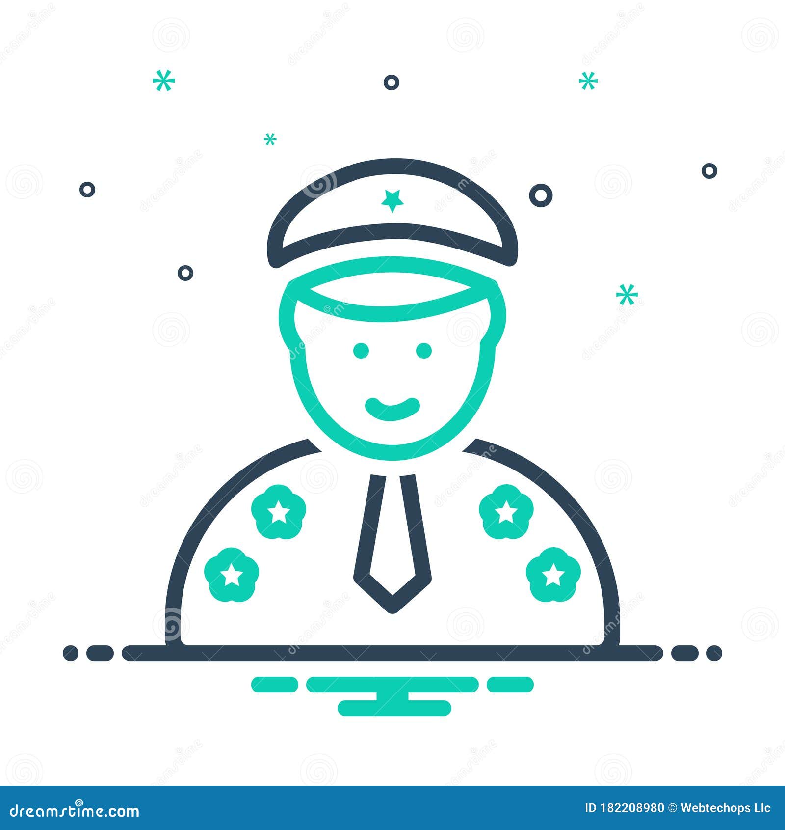 Mix Icon for General, Captain and Skipper Stock Illustration ...