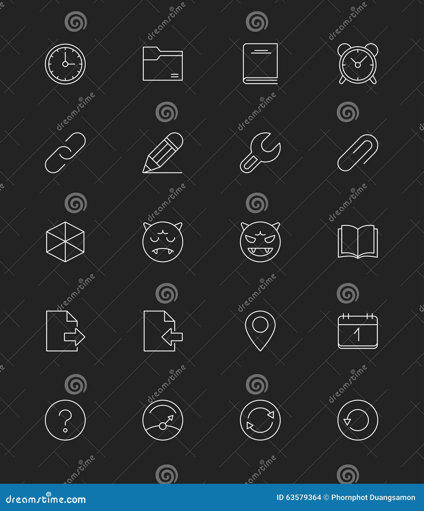 General Icons Set 2, Thin Line - Vector Illustration Stock Vector ...