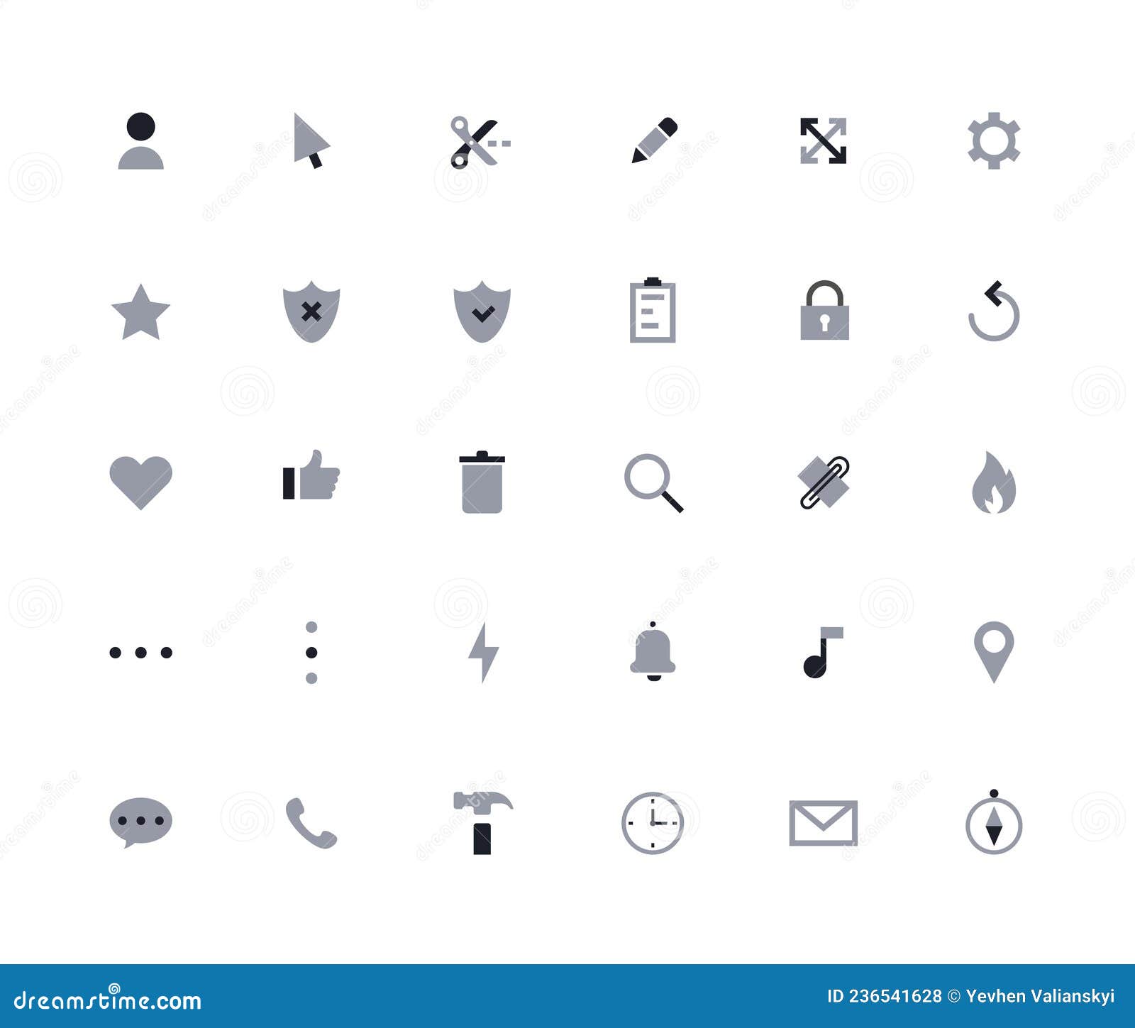 General Icons Set. Two-color Set Size 24x24.Vector Illustration Stock ...