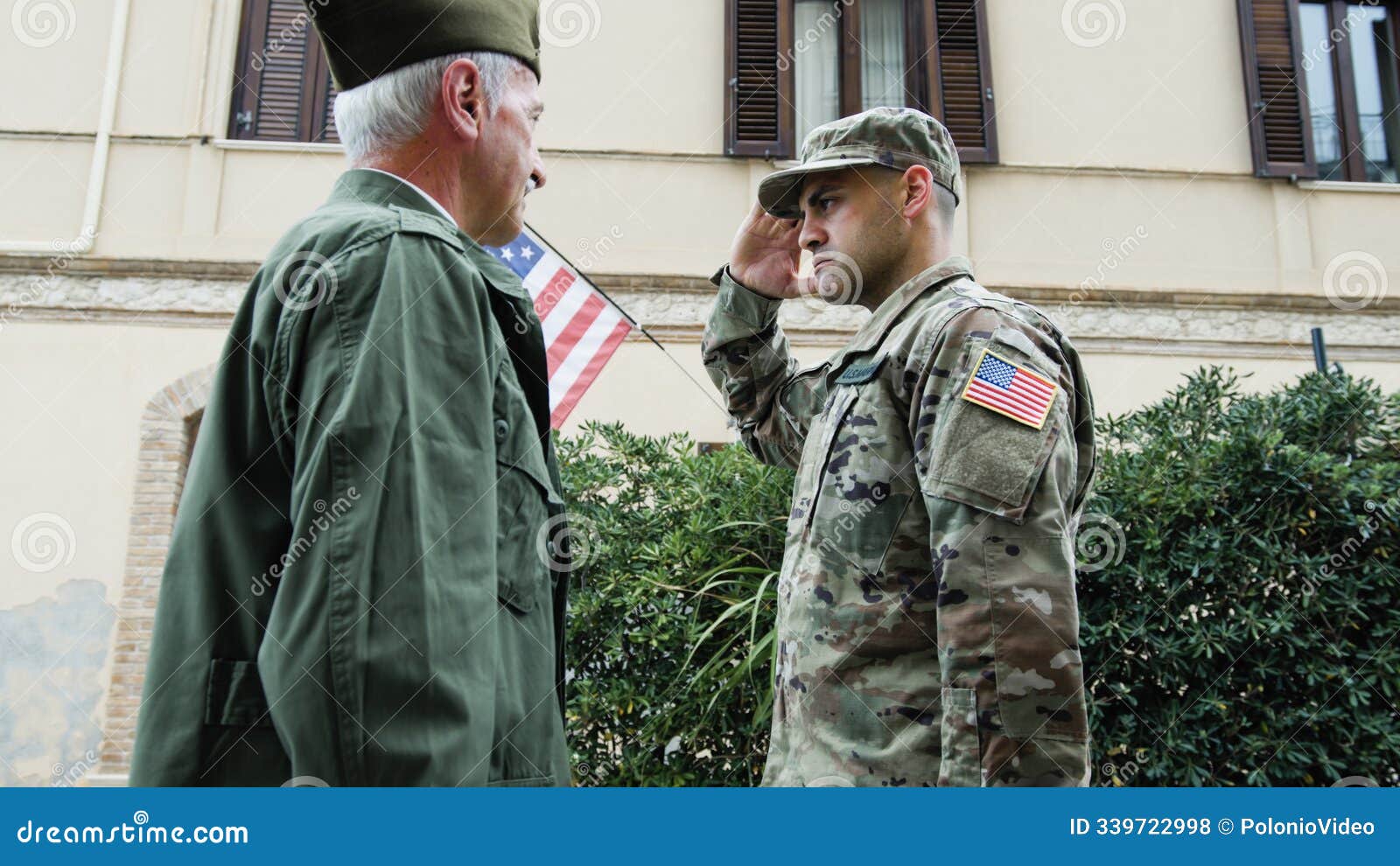 General Instills Valor in American Serviceman with Flag for His Service ...