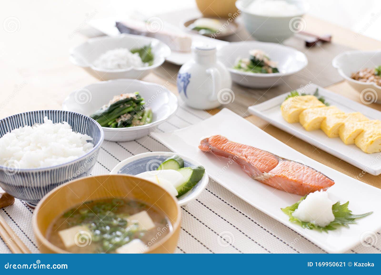 General Japanese breakfast stock image. Image of rice - 169950621