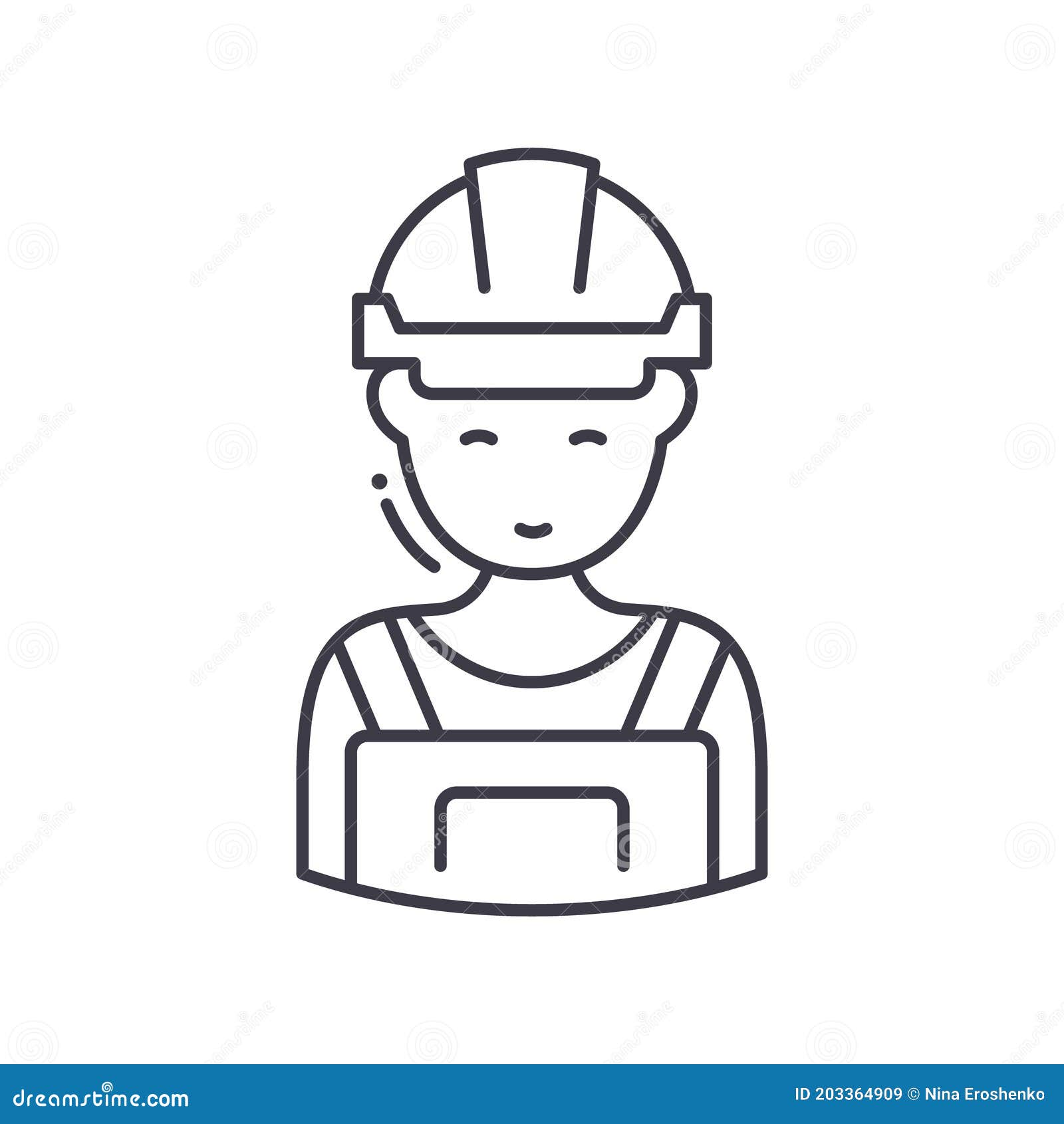 General Labourer Icon, Linear Isolated Illustration, Thin Line Vector ...