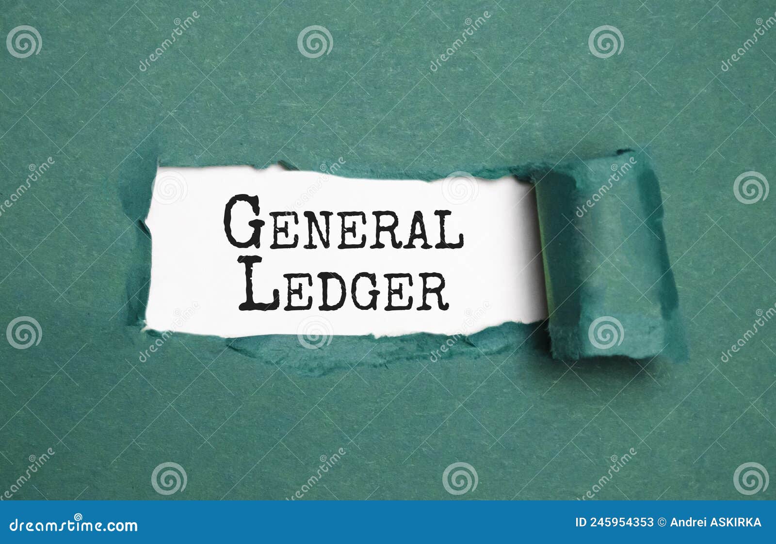 GENERAL LEDGER Text on the Torn Paper Sheet Stock Image - Image of ...