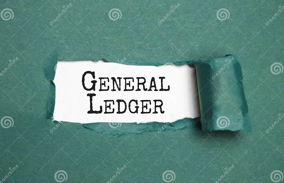GENERAL LEDGER Text on the Torn Paper Sheet Stock Image - Image of ...