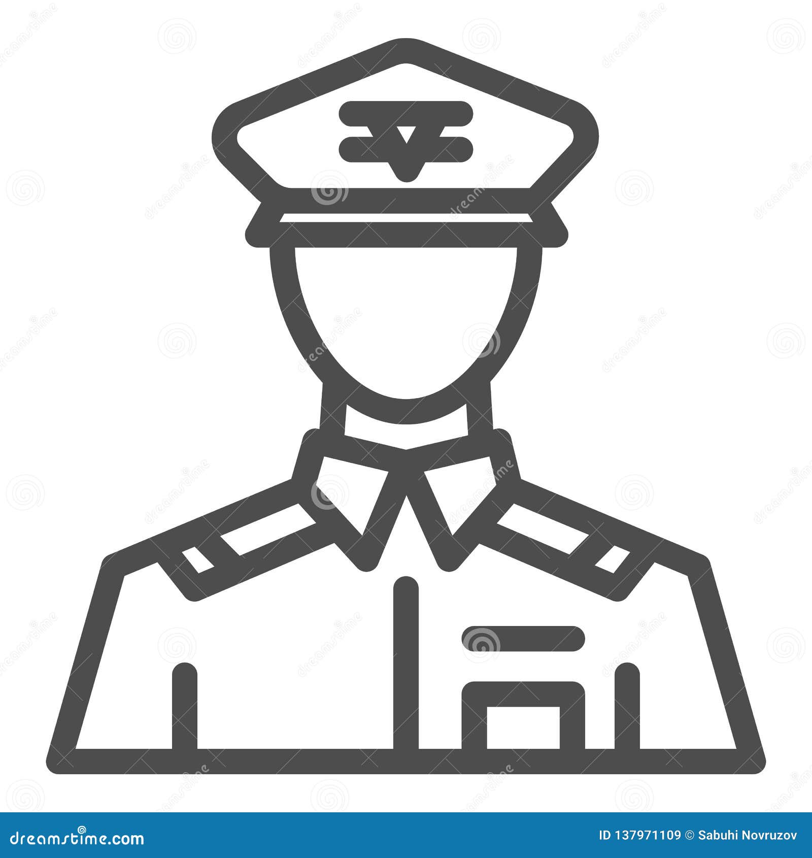General Line And Glyph Icon. Commander Vector Illustration Isolated On ...