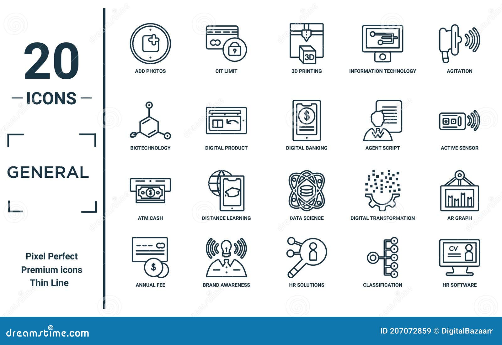 General Linear Icon Set. Includes Thin Line Digital Economy, Digital ... General Linear Icon Set. Includes Thin Line Digital Economy, Digital ...