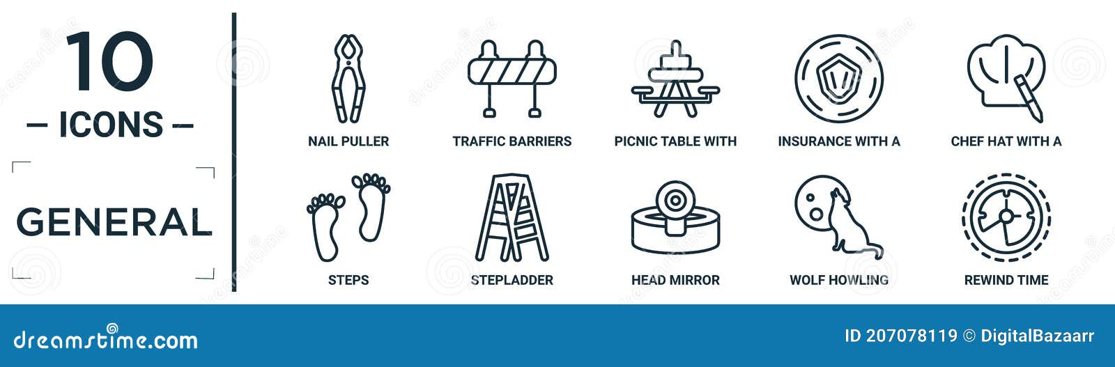 General Linear Icon Set. Includes Thin Line Classification, Building ...