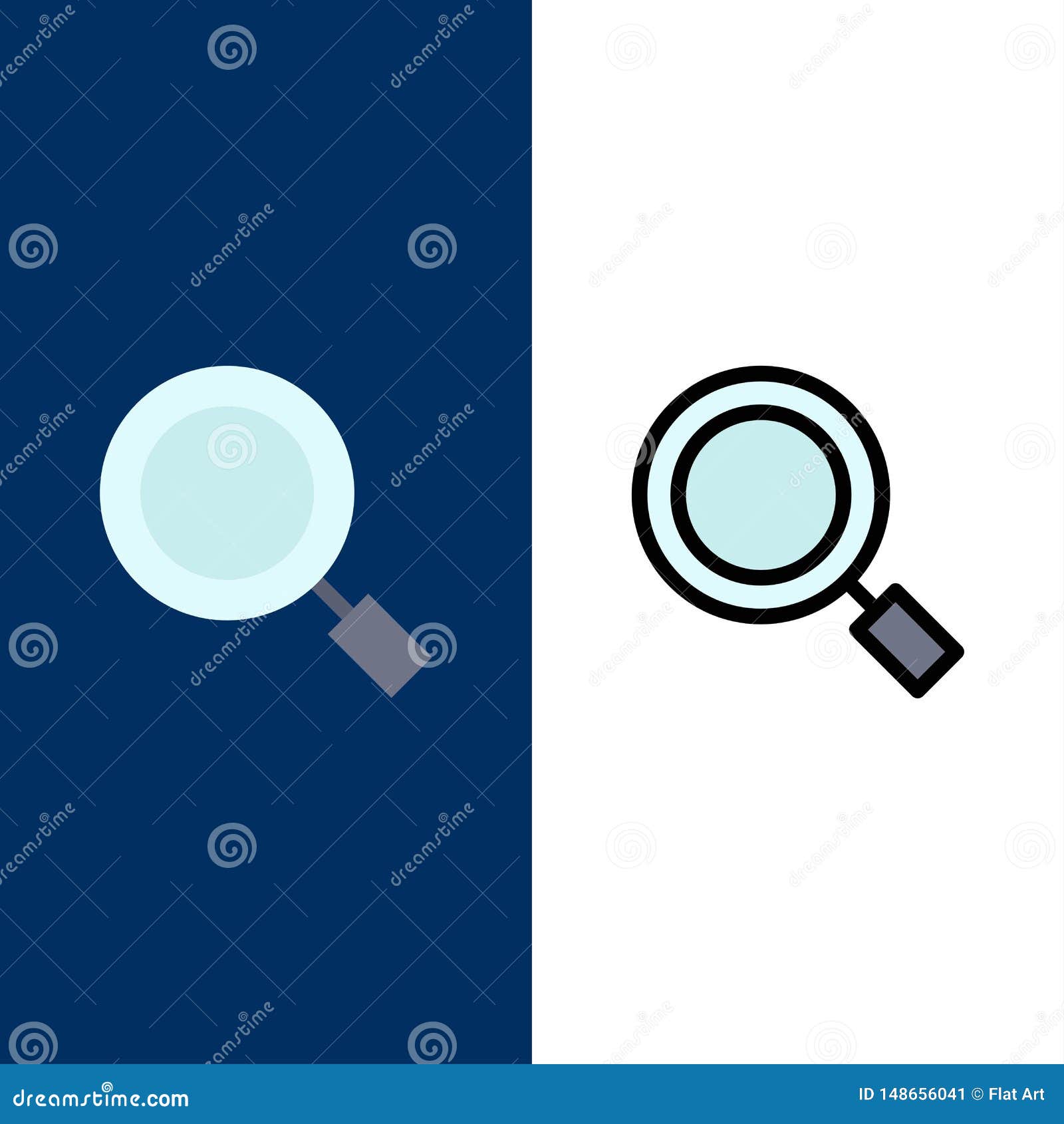 General, Magnifier, Magnify, Search Icons. Flat and Line Filled Icon ...