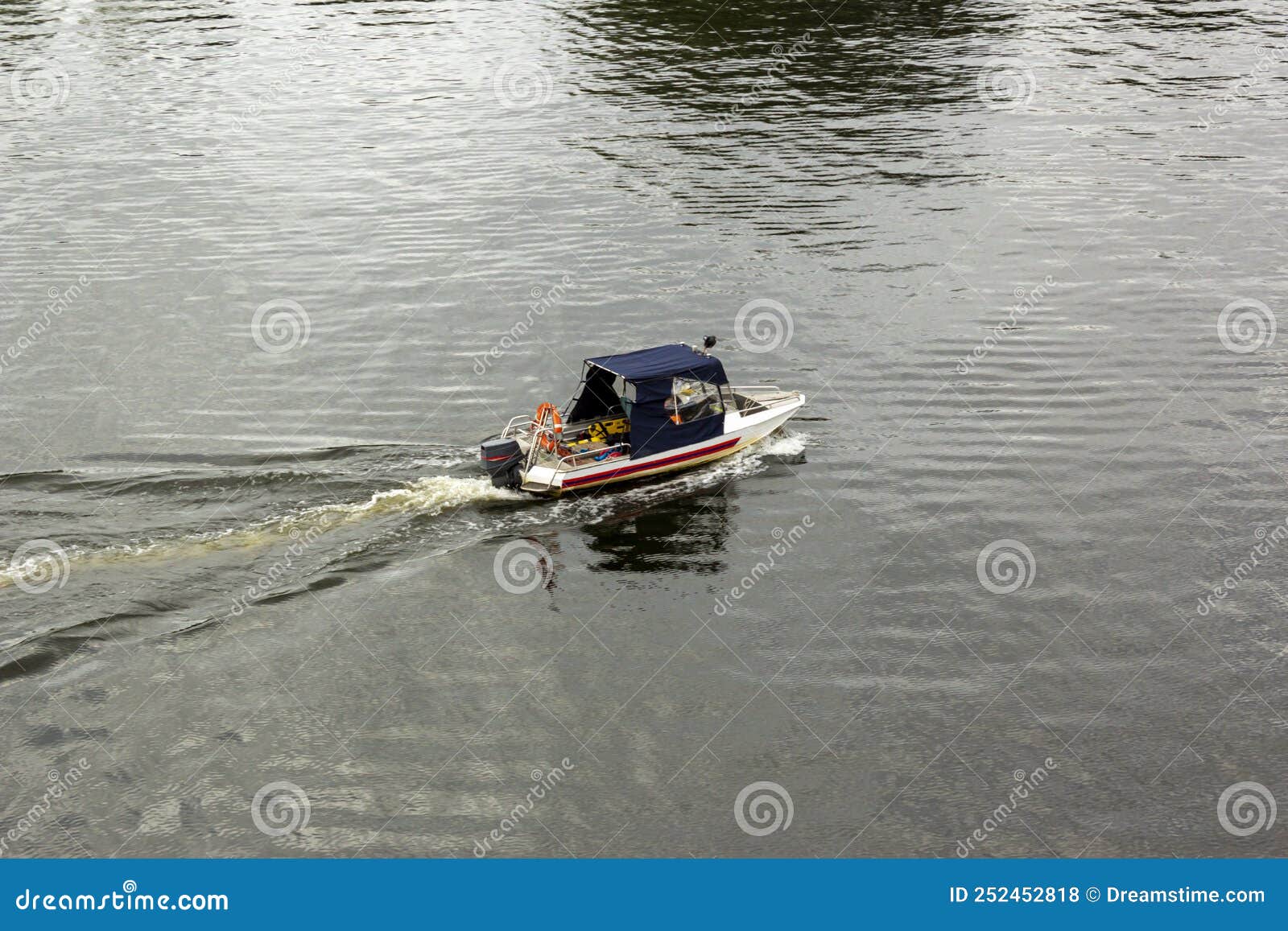 General Plan of the Outboard Motorboat Sails on the River, the Cabin of ...