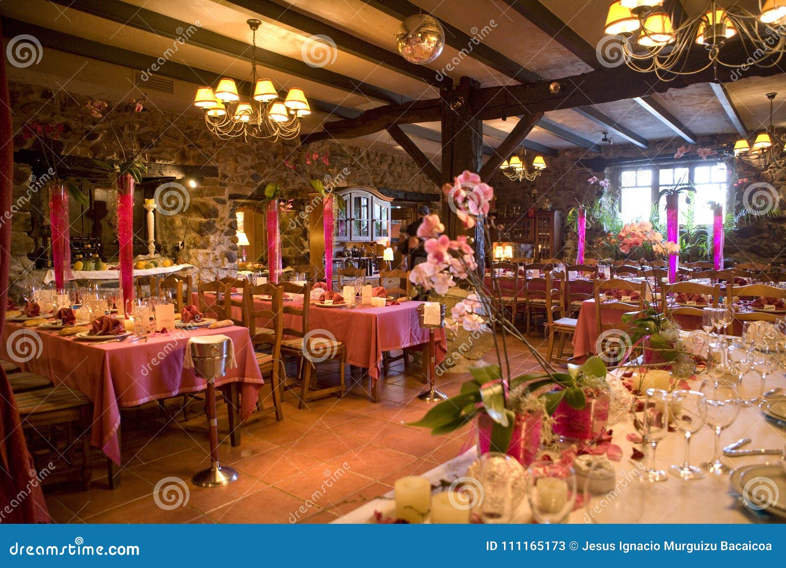 General Plan of a Rustic Dining Room and Restaurant. Stock Image ...