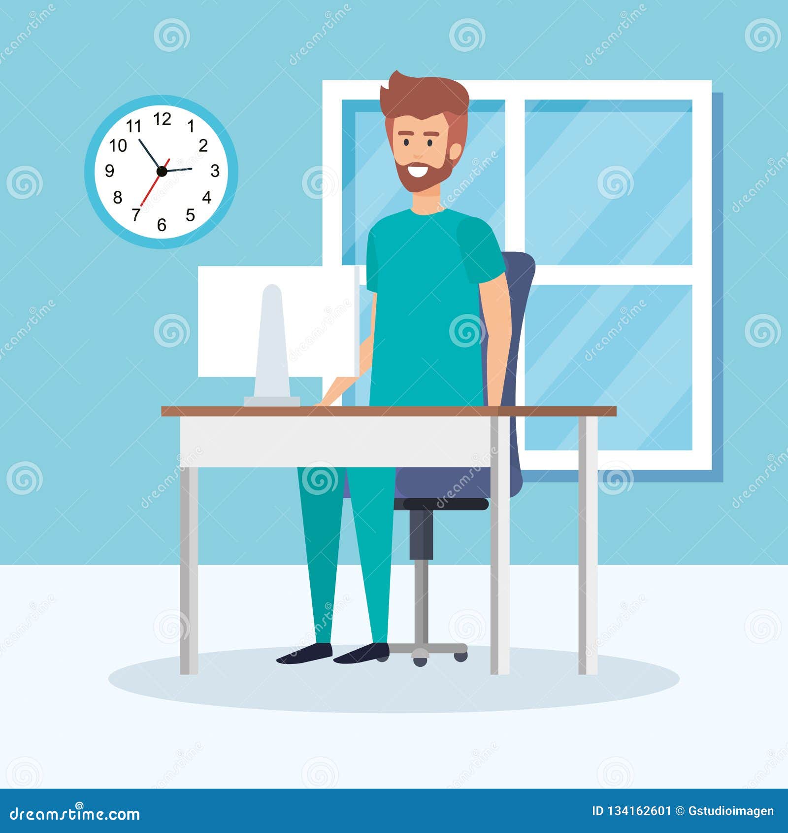 General Practitioner in Consulting Room Stock Vector - Illustration of ...