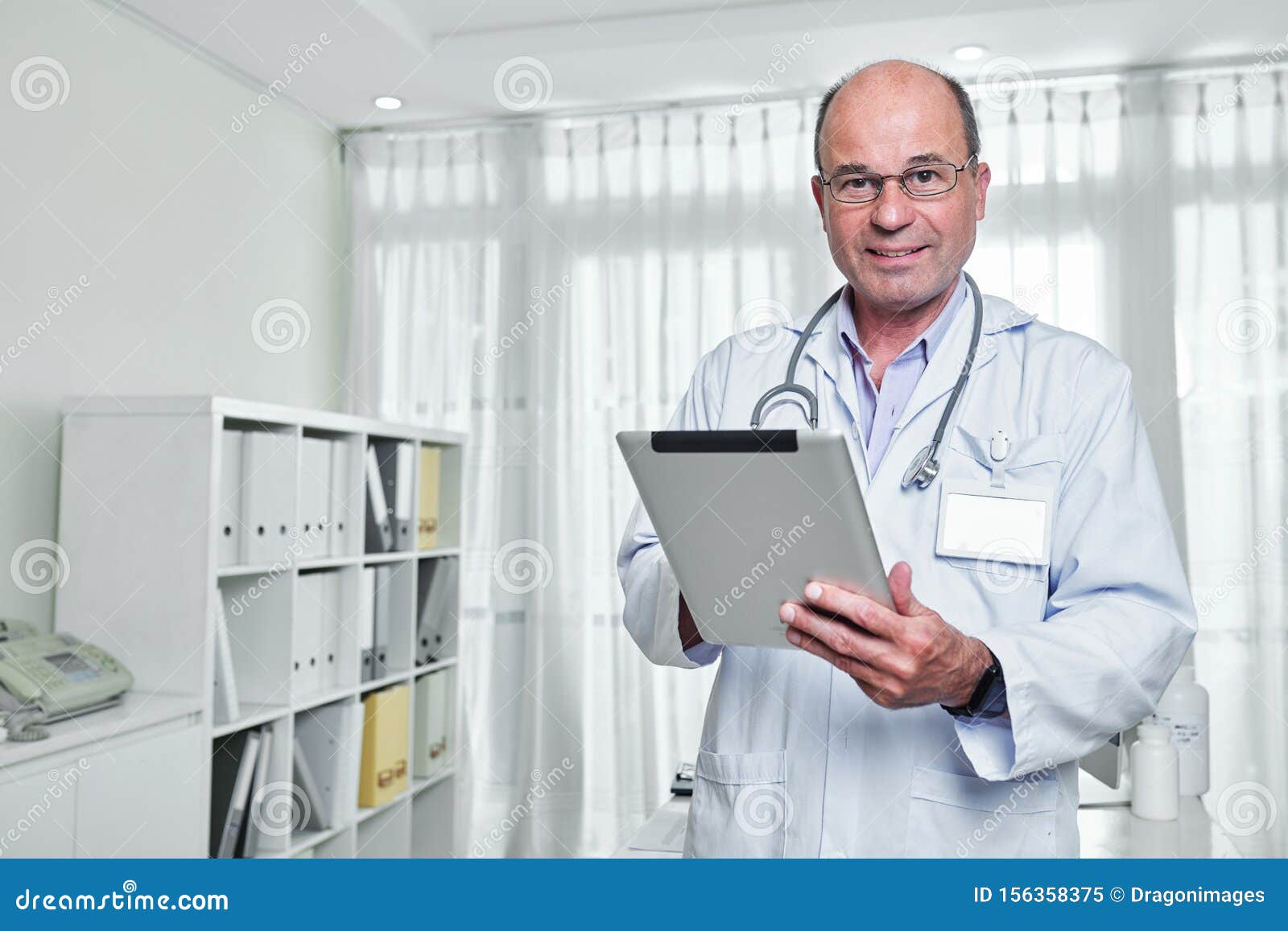 General Practitioner with Tablet Computer Stock Image - Image of adult ...