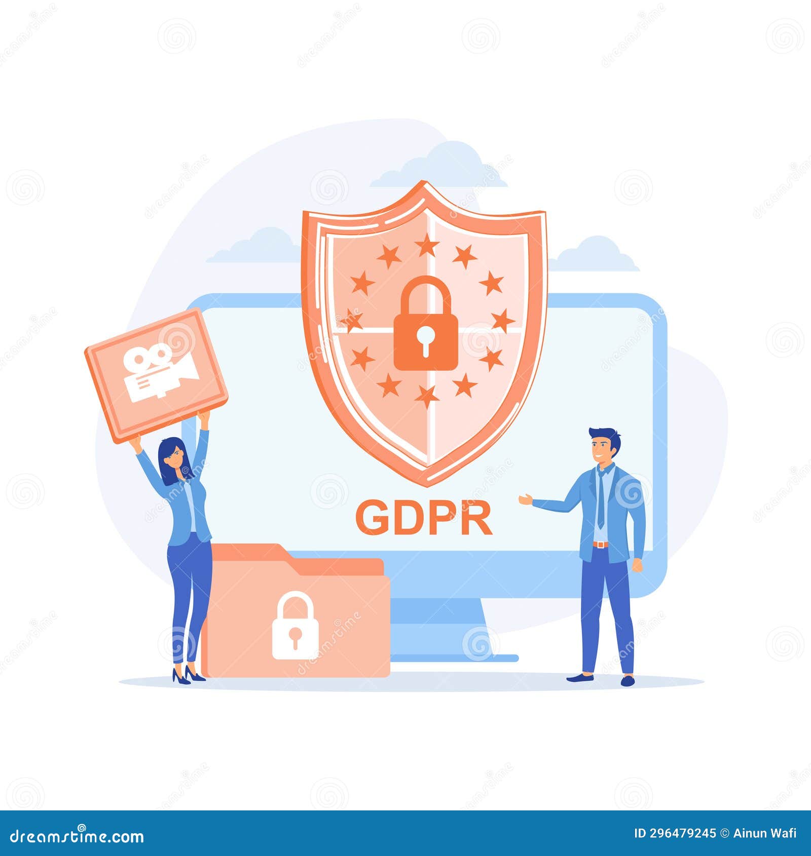General Privacy Regulation for Protection of Personal Data Stock Vector ...