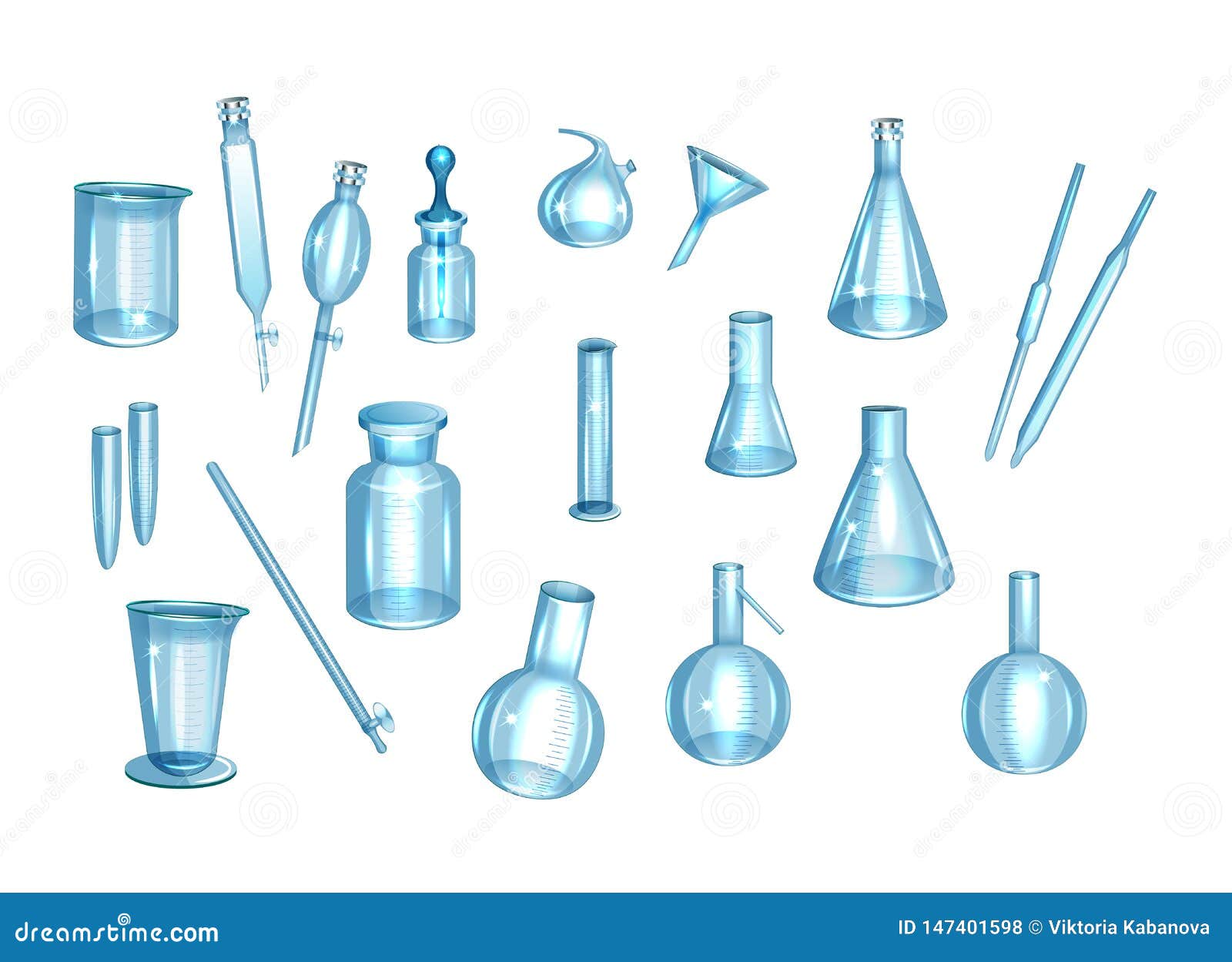 General Purpose Laboratory Glassware Stock Vector - Illustration of ...
