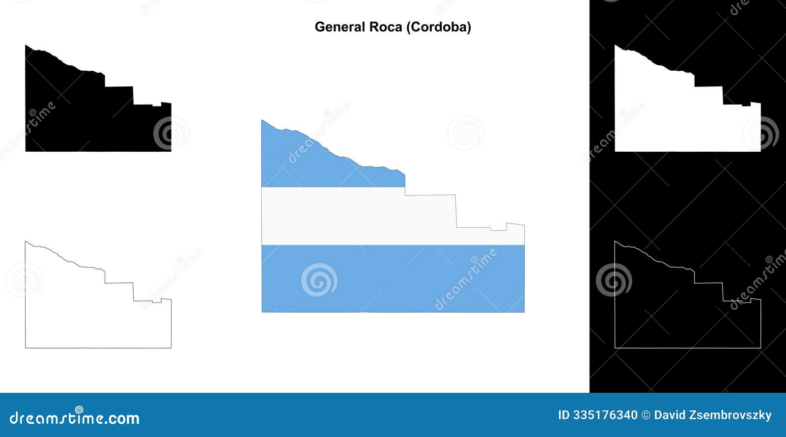 General Roca Outline Map Vector Illustration | CartoonDealer.com #380430714